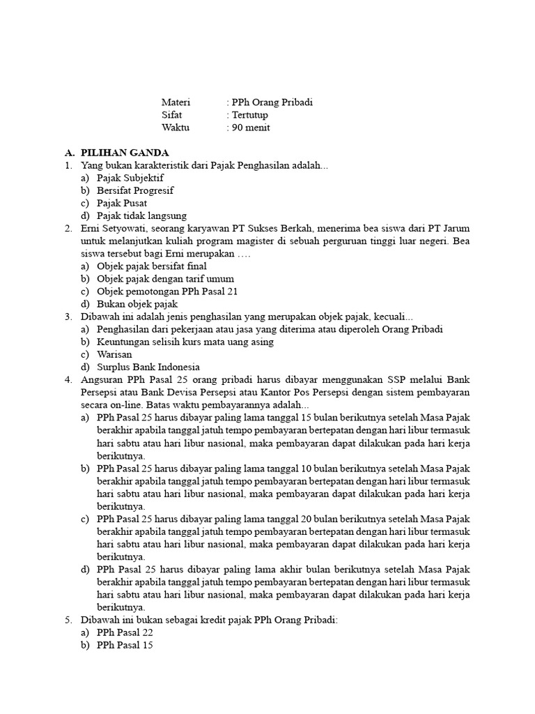 Ujian PPH Op - Desember 2024 | PDF