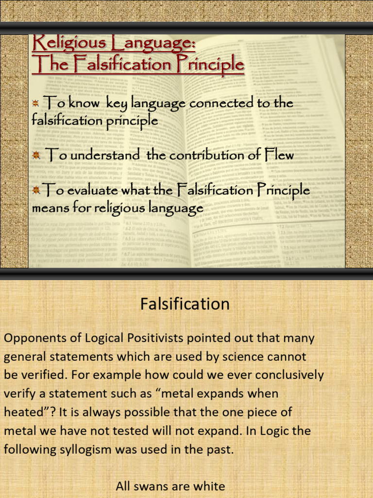 Religious Language: The Falsification Principle | PDF | Falsifiability | Karl Popper