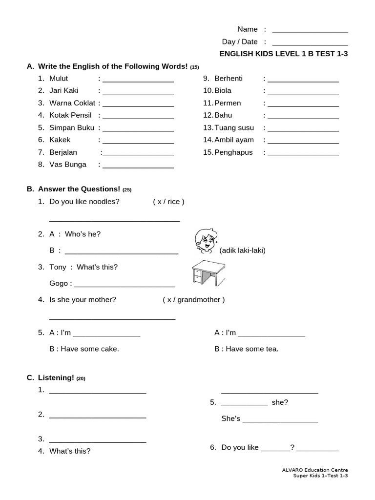 SK 1 - Test 1-3 | PDF