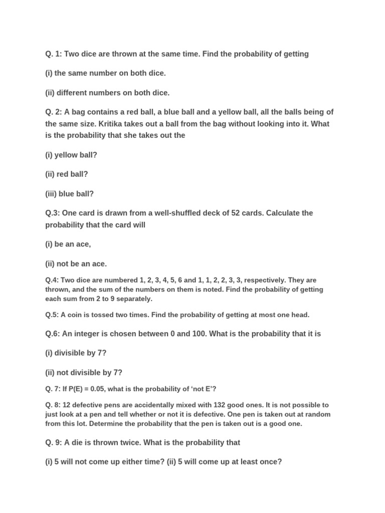 Probability Board Questions | PDF