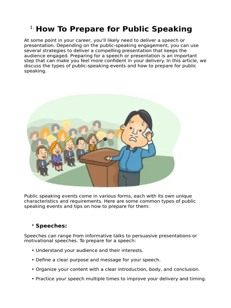 Effective Public Speaking Preparation | PDF | Public Speaking | Body ...