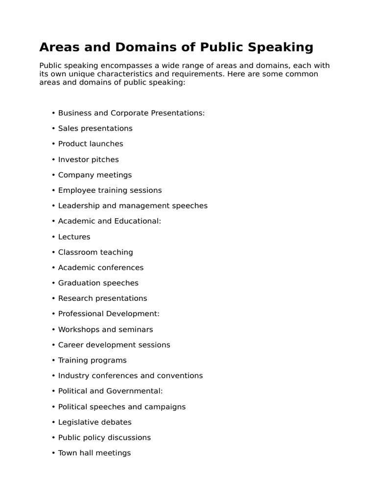 Components of a speech | PDF | Public Speaking
