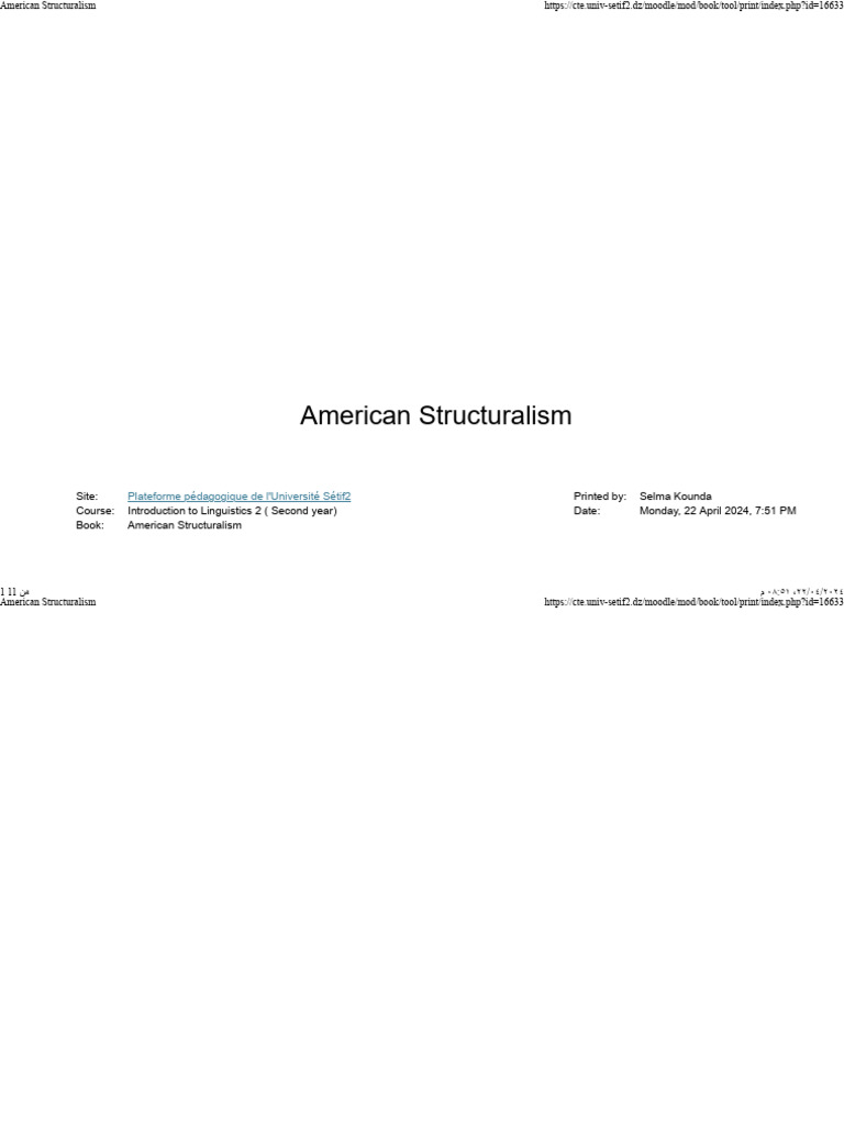 american structuralism | PDF | Grammar | Language Mechanics