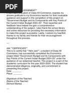 Economics Project On Government Budget - Class 12 CBSE PDF | PDF