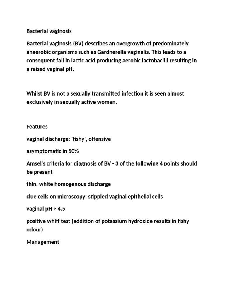 Bacterial Vaginosis | PDF