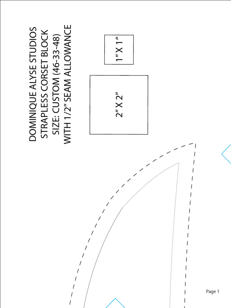 Strapless Corset Block With Seam Allowance 8 5x11 PDF