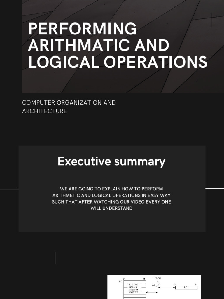 Performing Arithmetic and Logical Operations [COAA] | PDF
