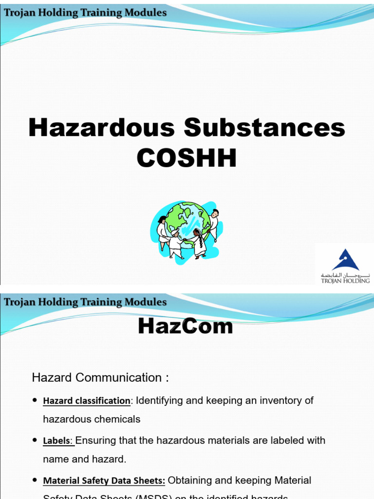 COSHH-Safety Training | PDF | Toxicity | Hazards