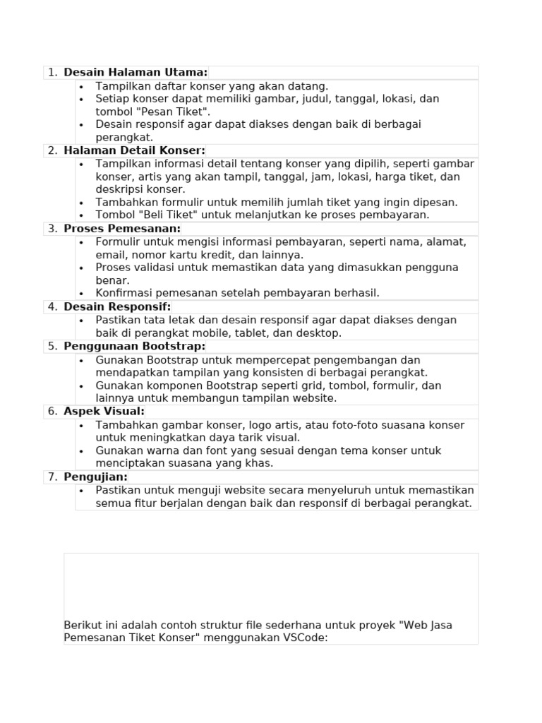 Desain Halaman Pemesanan Tiket Konser | PDF