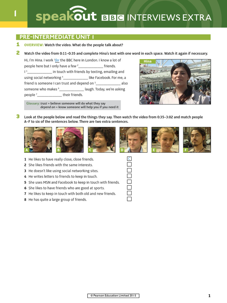 Book 2 _unit 01_BBC Interviews | PDF