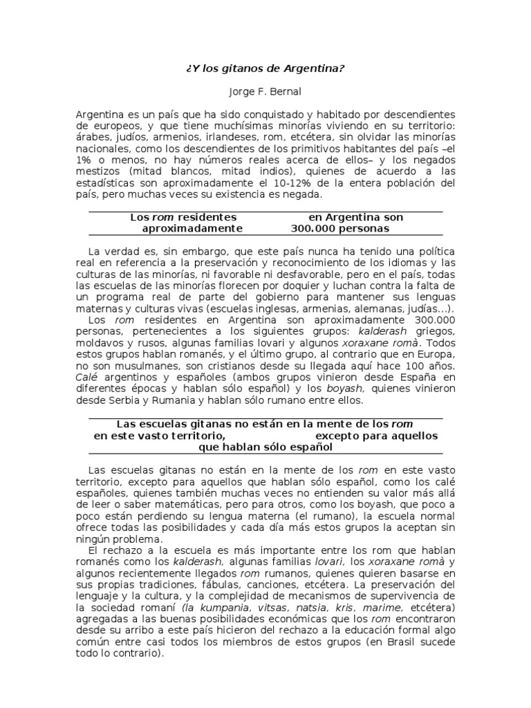 Comunidad Rom en Argentina: Cultura y Desafíos | PDF | Pueblo romaní ...
