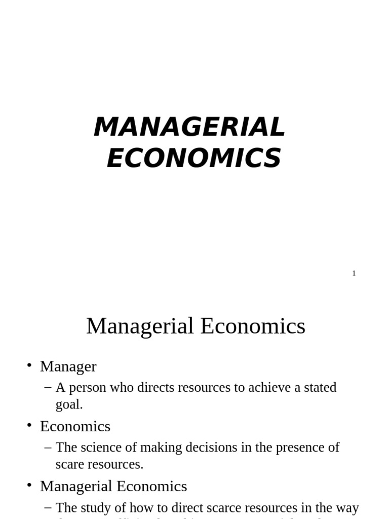 Managerial Economics Basics | PDF | Economics | Microeconomics