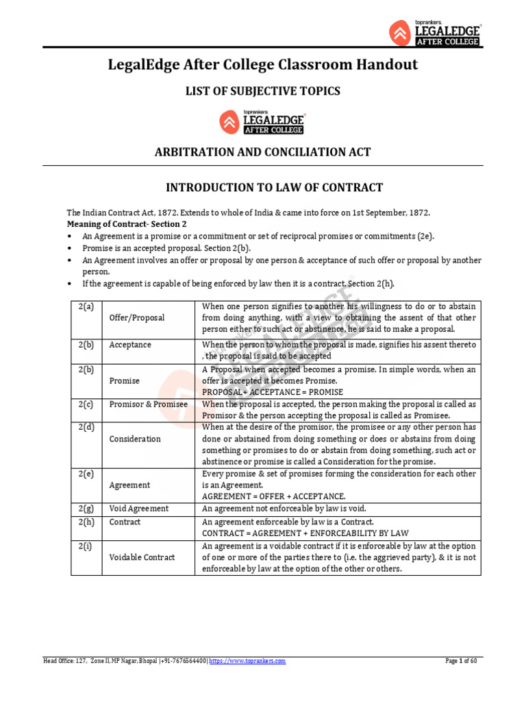 Indian Contract Act Notes 0284d6a0f95de | PDF | Offer And Acceptance ...