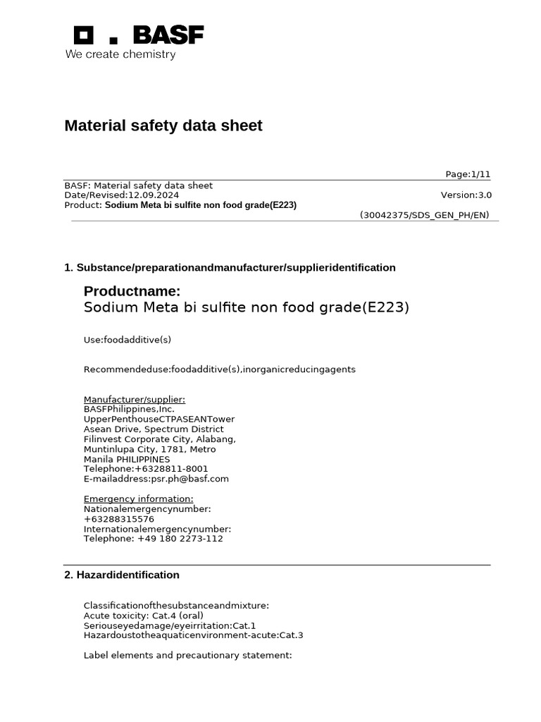 Sod.+Metabisulfite+food_30042375_SDS_GEN_PH_en_2-0 (1) | PDF ...