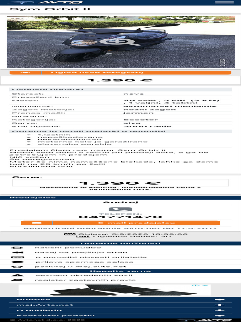Sym Orbit II Avtonet | PDF