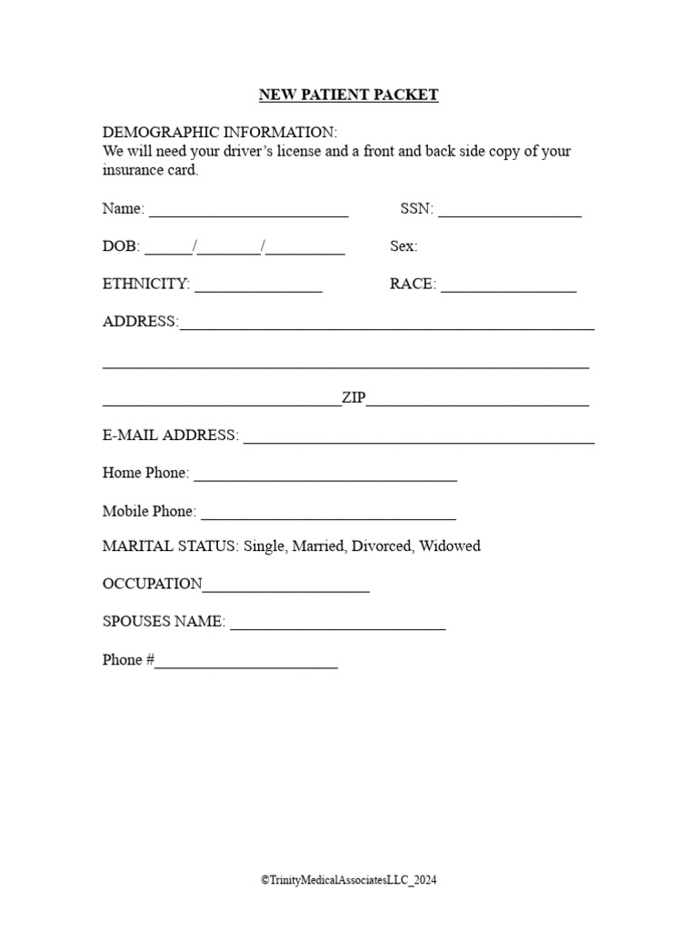 NEW PATIENT PACKET_2024_.docx | PDF | Medical Prescription | Medicare ...