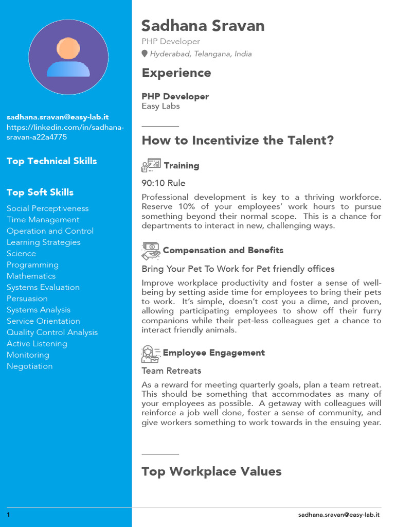 Resume - Sadhana Sravan - en - US | PDF | Employment | Communication