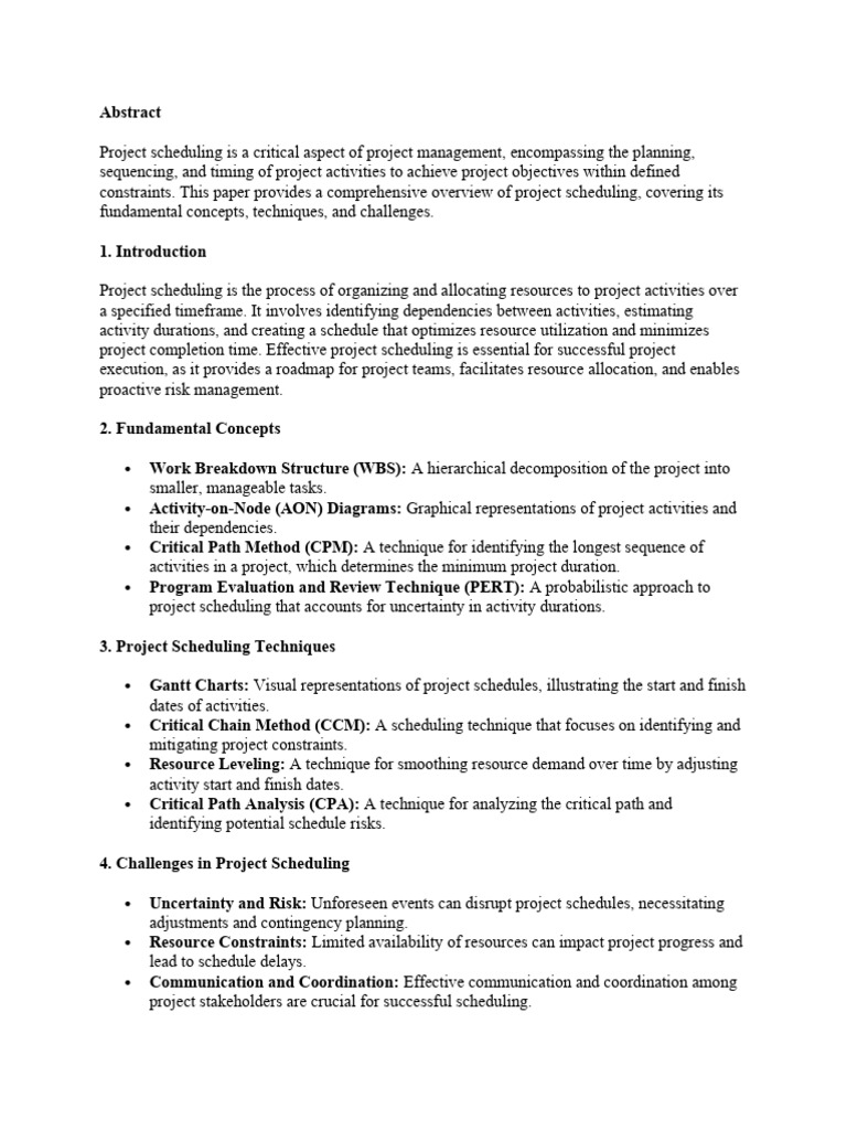 project scheduling pdf | PDF | Project Management | Business