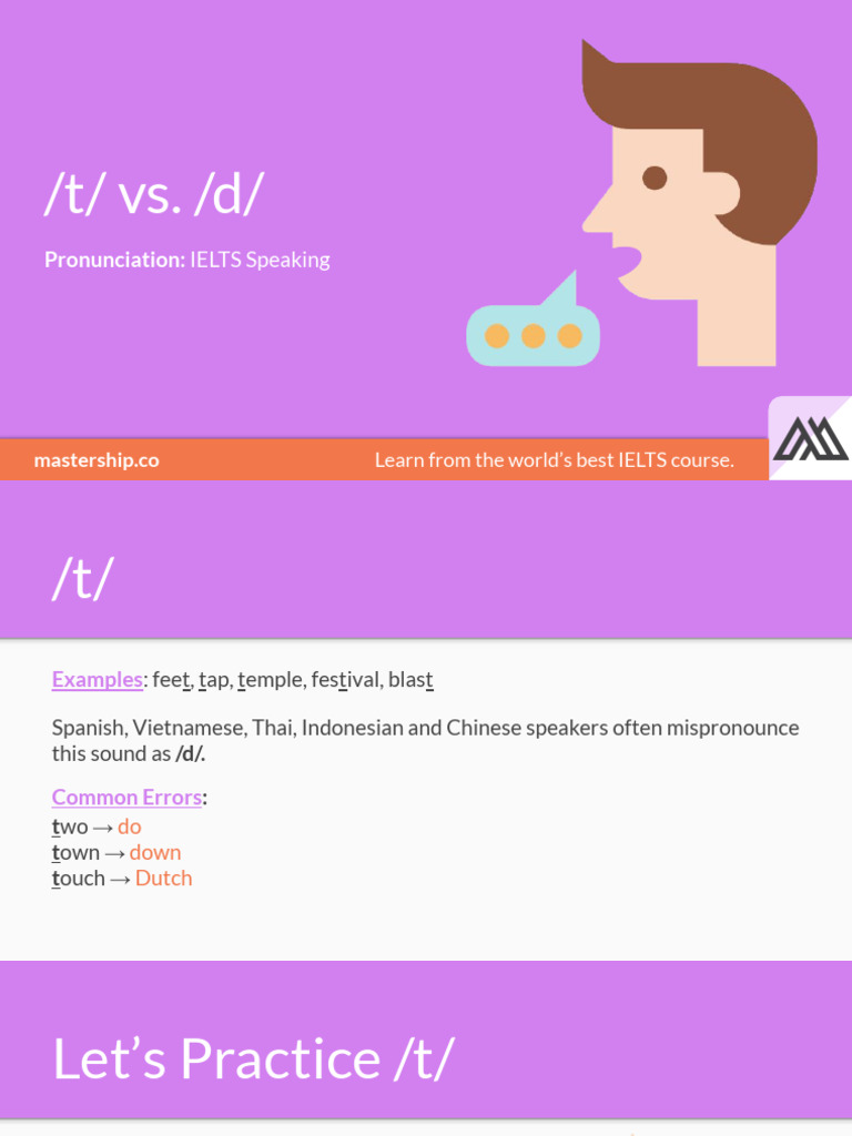 3.1 (IELTS Speaking) Pronunciation - T - vs. - D - PDF | PDF