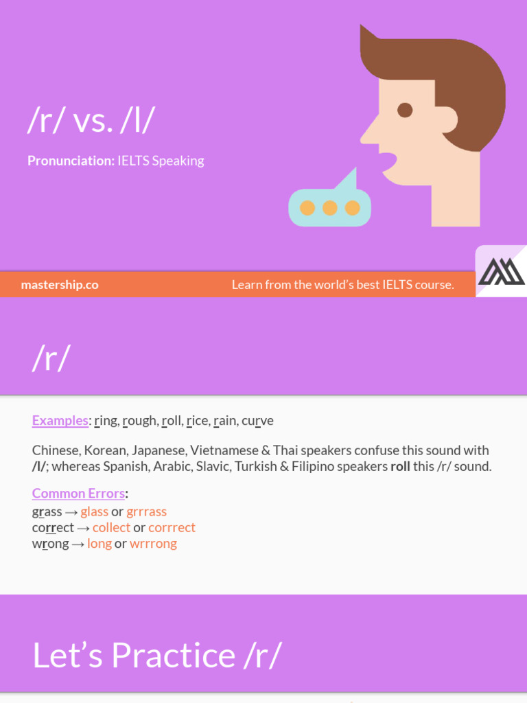 4.1 (IELTS Speaking) Pronunciation - R - vs. - L - PDF | PDF