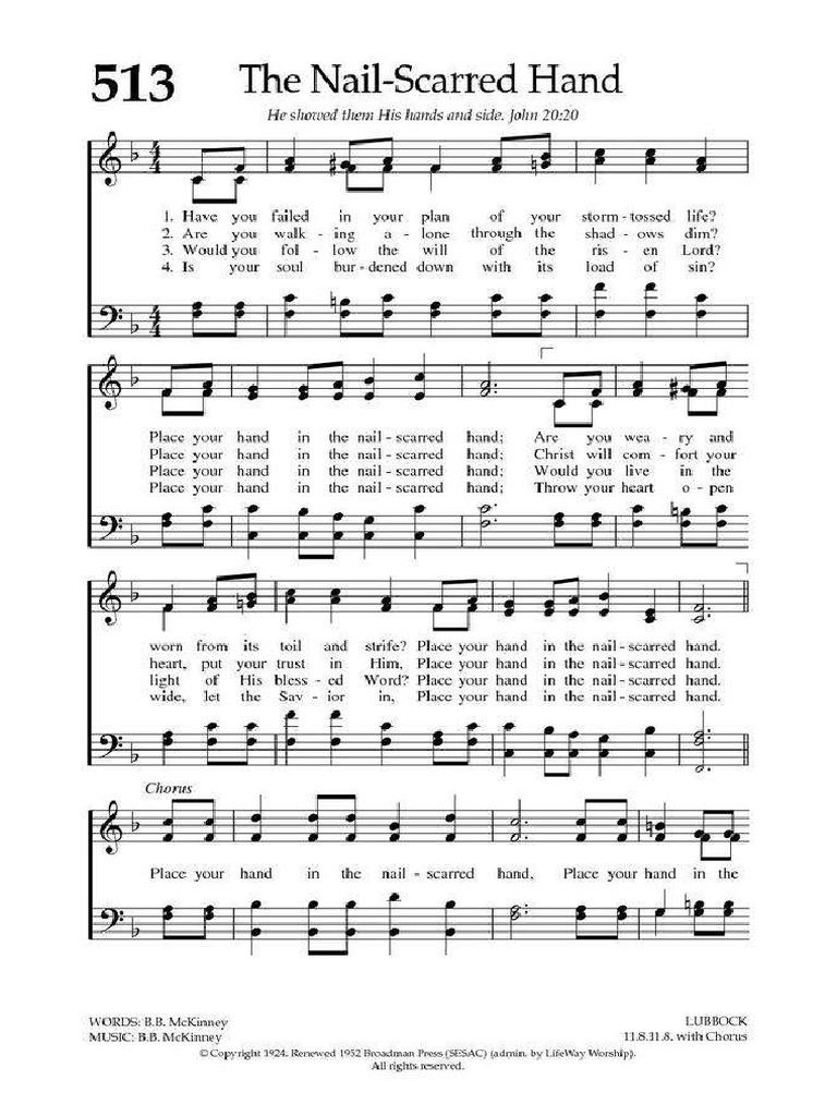 The Nail-Scarred Hand - Score | PDF