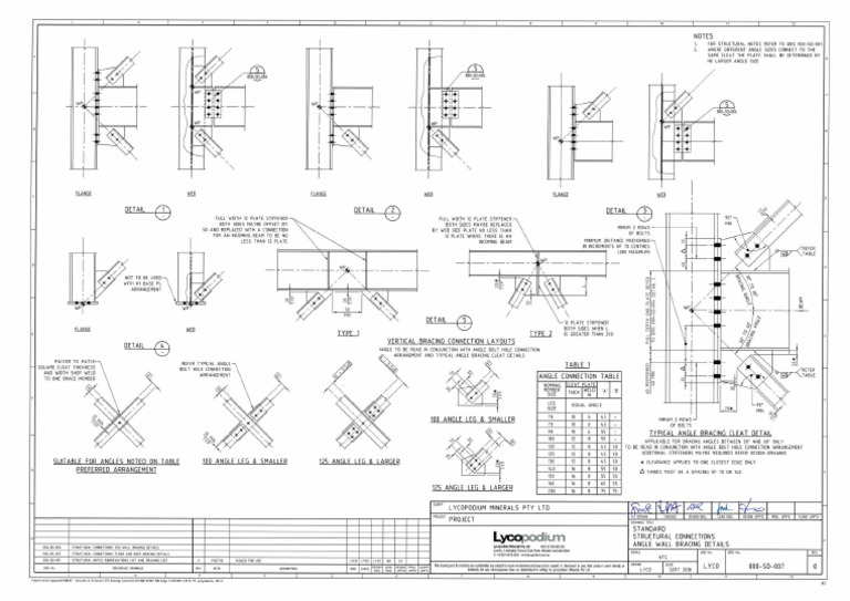 Lyco-000-Sd-007_0-Structural Connections - Angle Wall Bracing Details | PDF