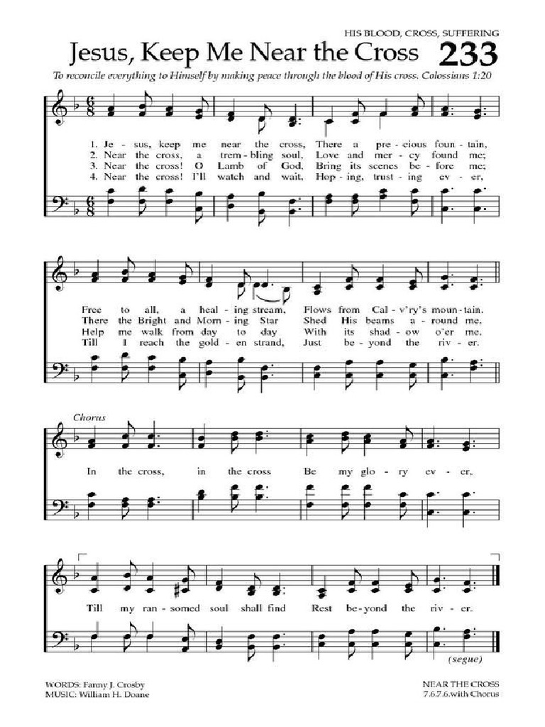 Jesus, Keep Me Near The Cross - Score | PDF