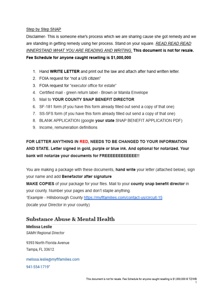 SNAP Letter | PDF | Income | Trustee