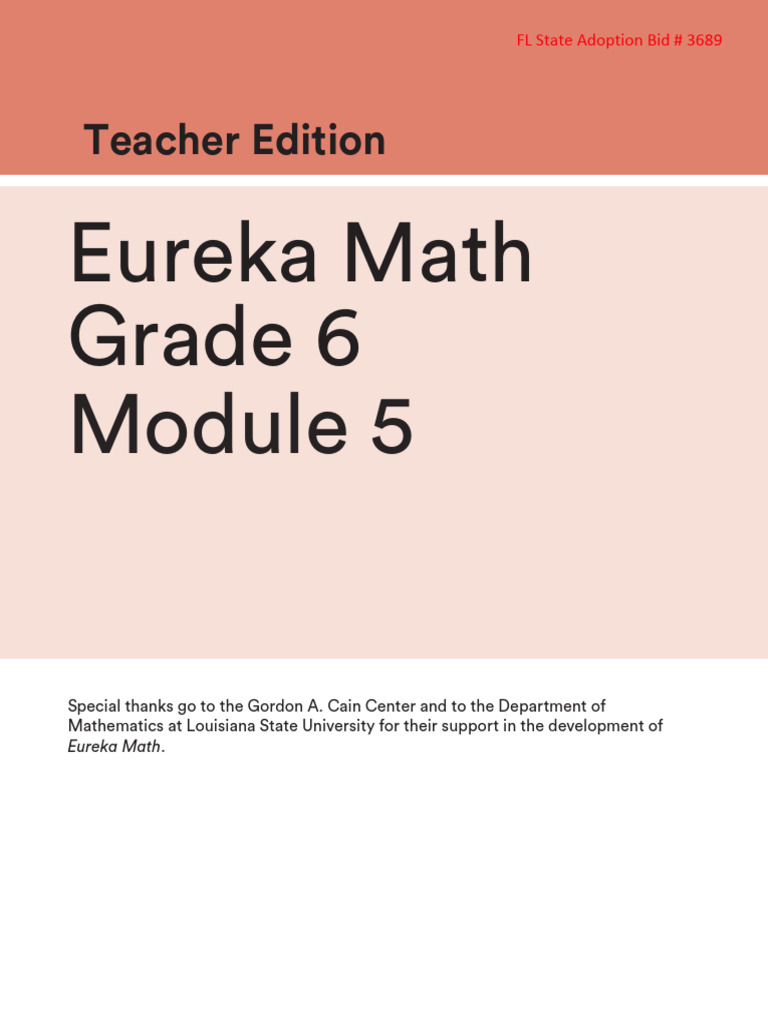 EurekaMath - G6 - Area, and Volume | PDF | Area | Rectangle