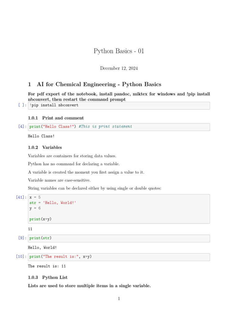 Python Basics 01 Pdf Python Programming Language Software 9810