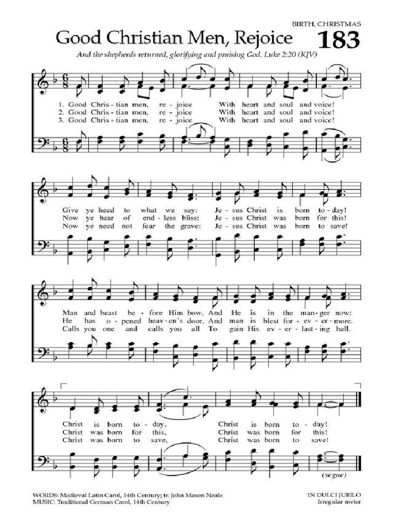 Good Christian Men, Rejoice - Score | PDF