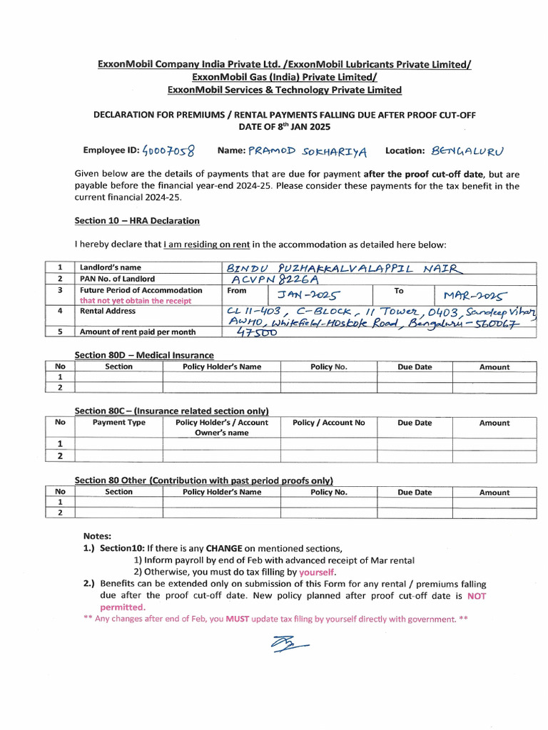 Future Rent Declaration | PDF