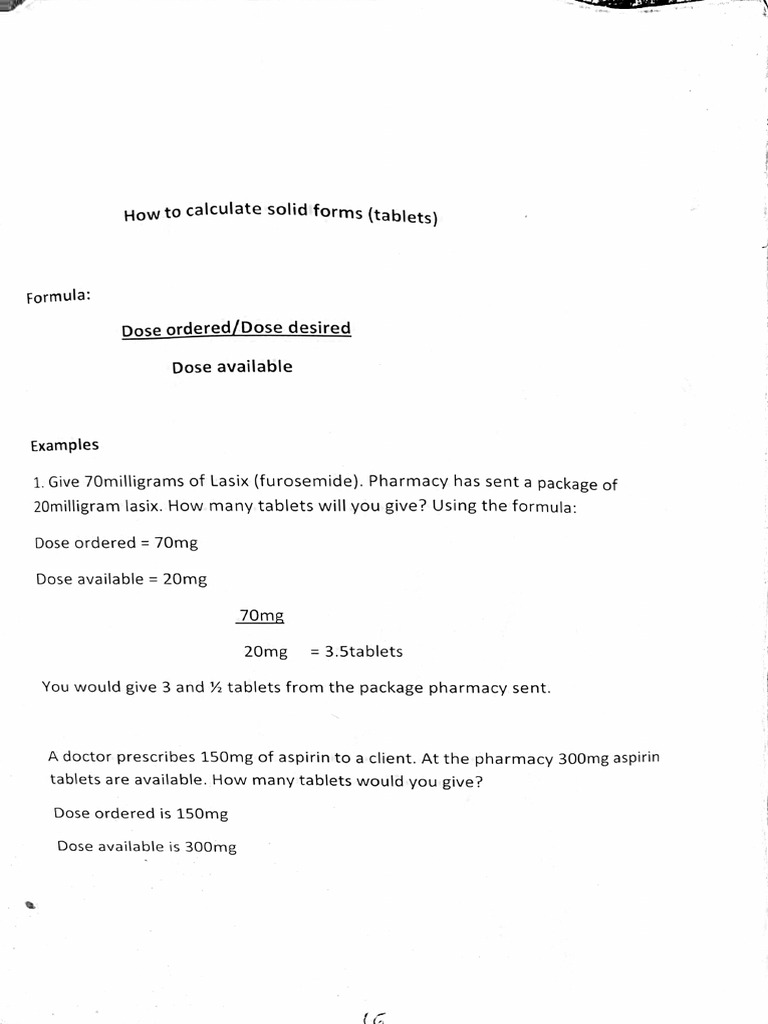 Calculate Medication | PDF