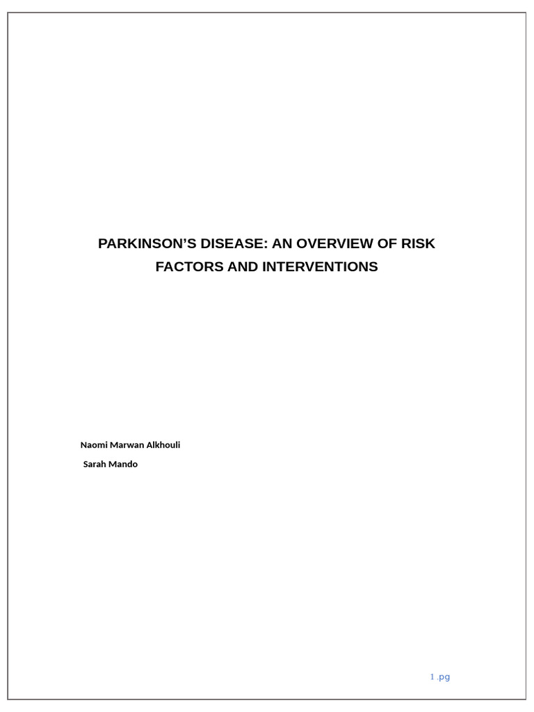 Parkinson's Disease Research | PDF | Parkinson's Disease | Basal Ganglia