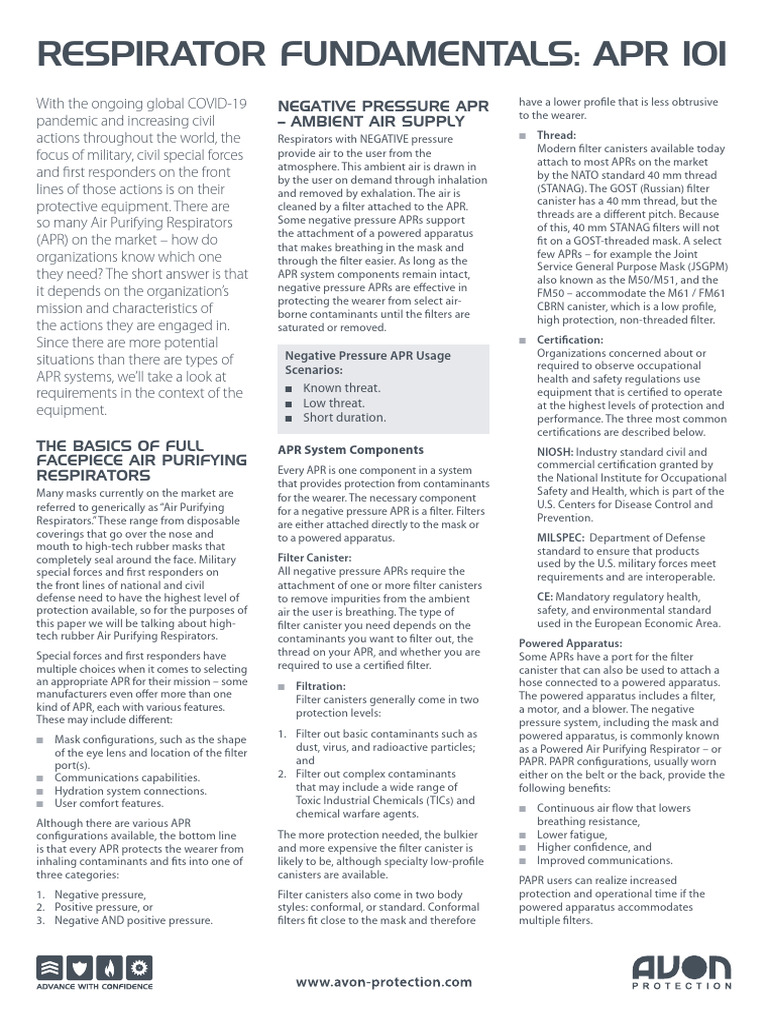 03 - Avon Protection White Paper - Respirator Fundamentals APR 101 - EN ...