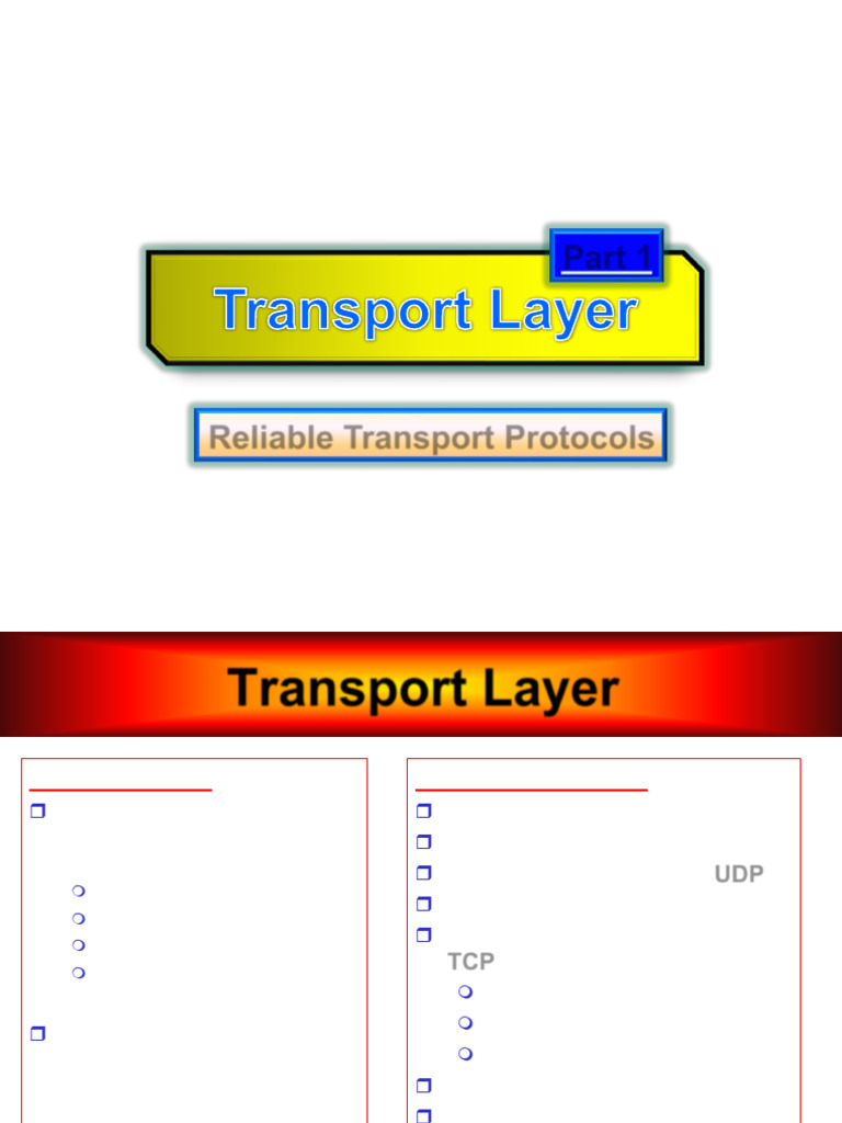 Lecture-8-Transport Layer-Part-1 | PDF | Transmission Control Protocol | Port (Computer Networking)