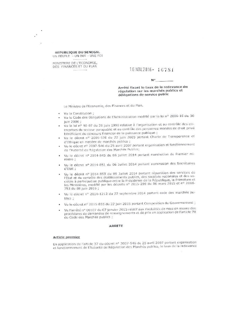 Arrete Fixant Le Taux de Redevance | PDF