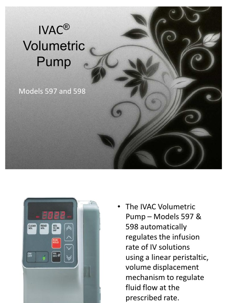 IVAC Volumetric Pumps Models 597 598 Infusion | PDF | Pump | Equipment