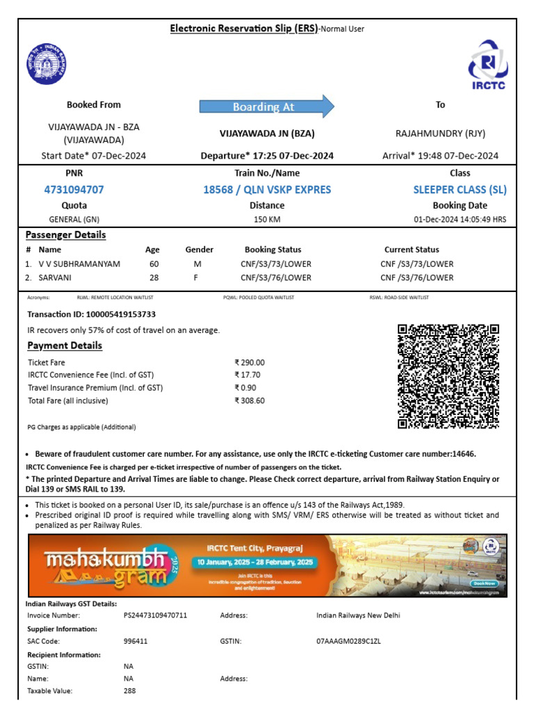 Return Tkt | PDF | Identity Document | Payments
