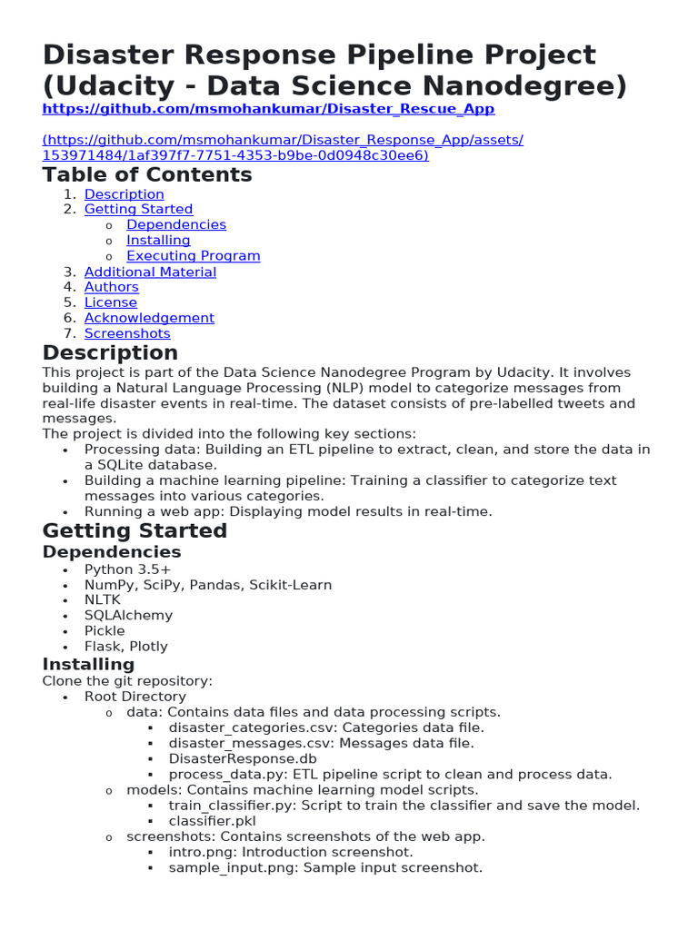 Disaster Response Pipeline Project | PDF | World Wide Web | Internet & Web