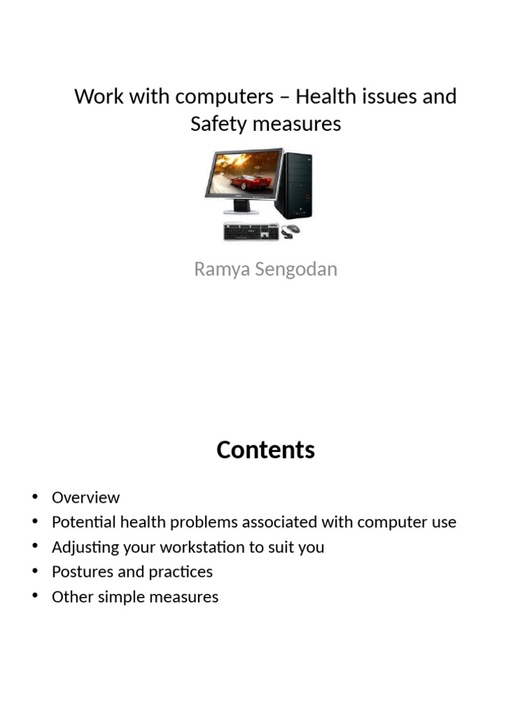 Work with computers – Hazards and Safety measures | PDF | Carpal Tunnel ...