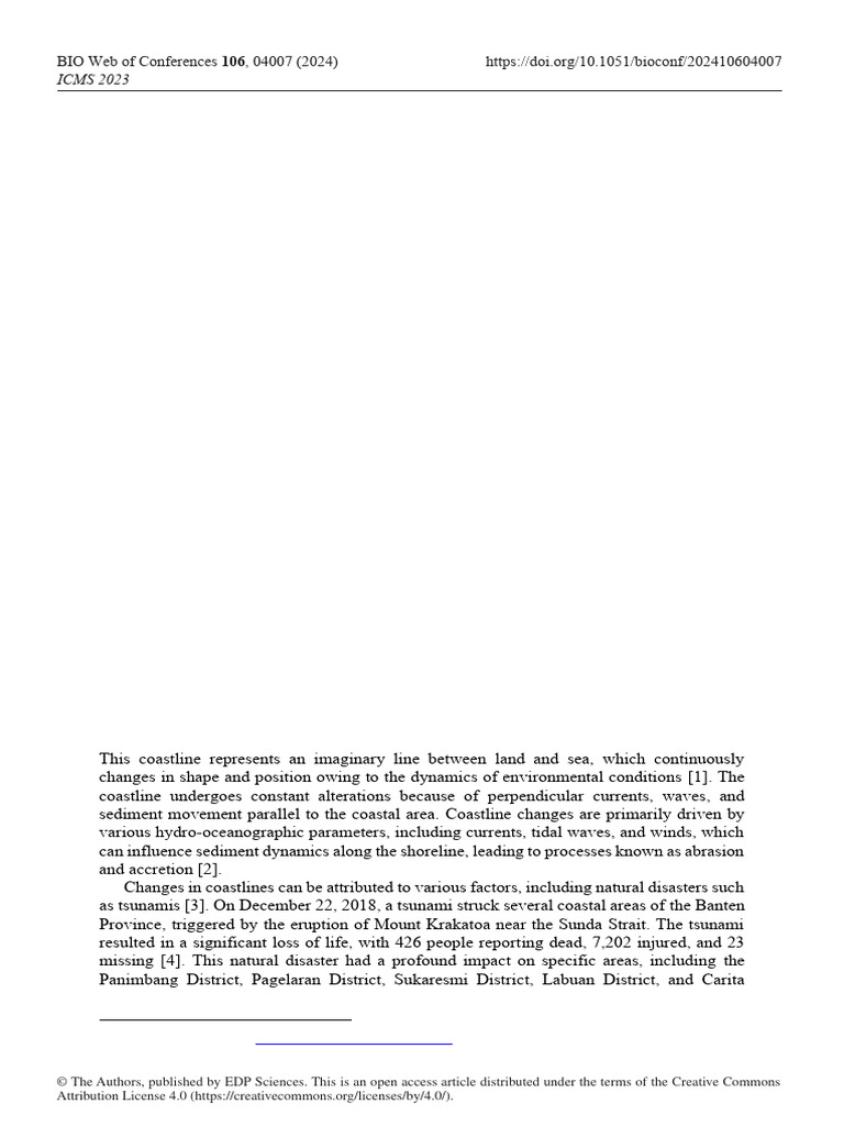 Analysis of Coastline Changes Using Sentinel 2A Im | PDF | Coast | Tide