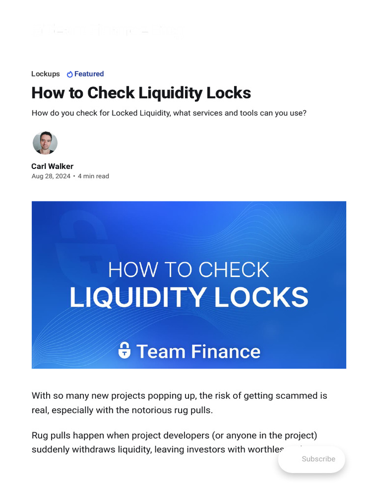 10 Ways To Check Liquidity Locks On Tokens in 2024 | PDF | Audit ...
