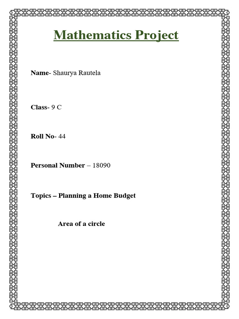Mathematics Project | PDF