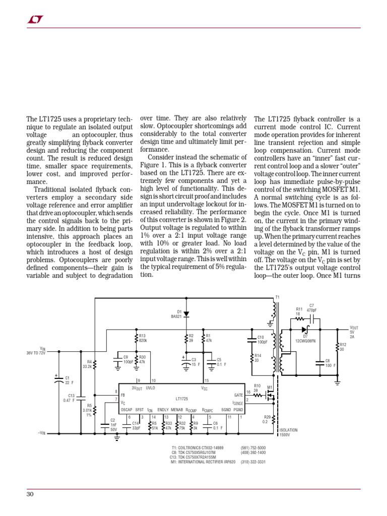 Design Idea - LT1725 - May02 - Mag | PDF | Mosfet | Electrical Engineering