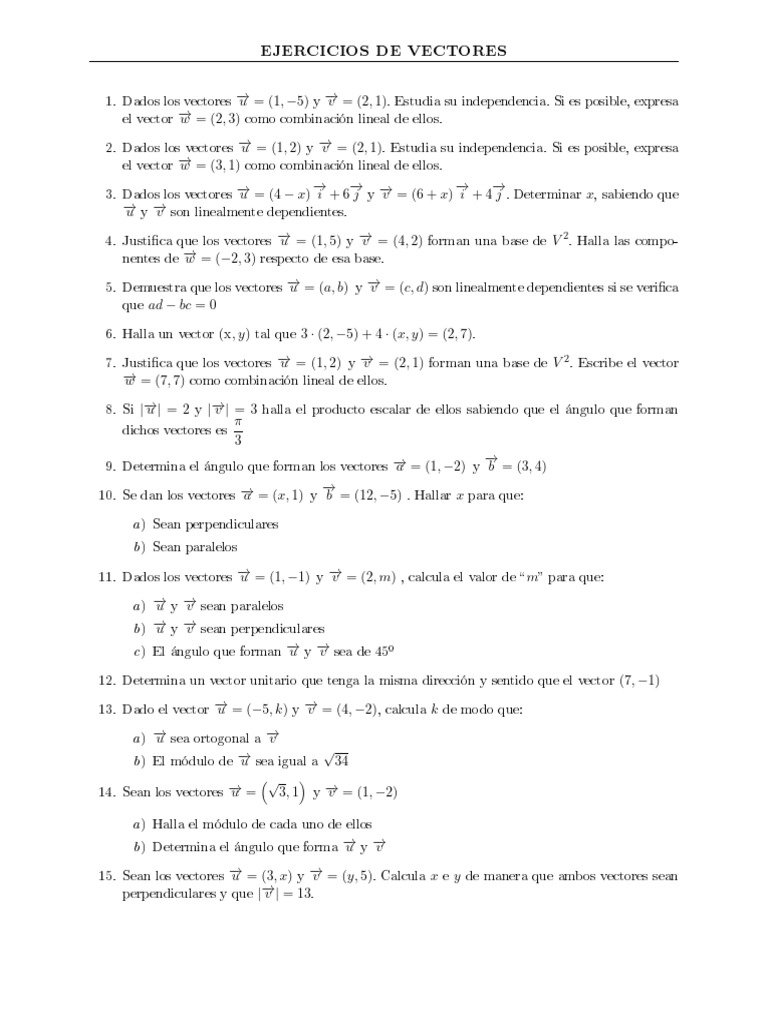 Vectores | PDF | Vector Euclidiano | Álgebra