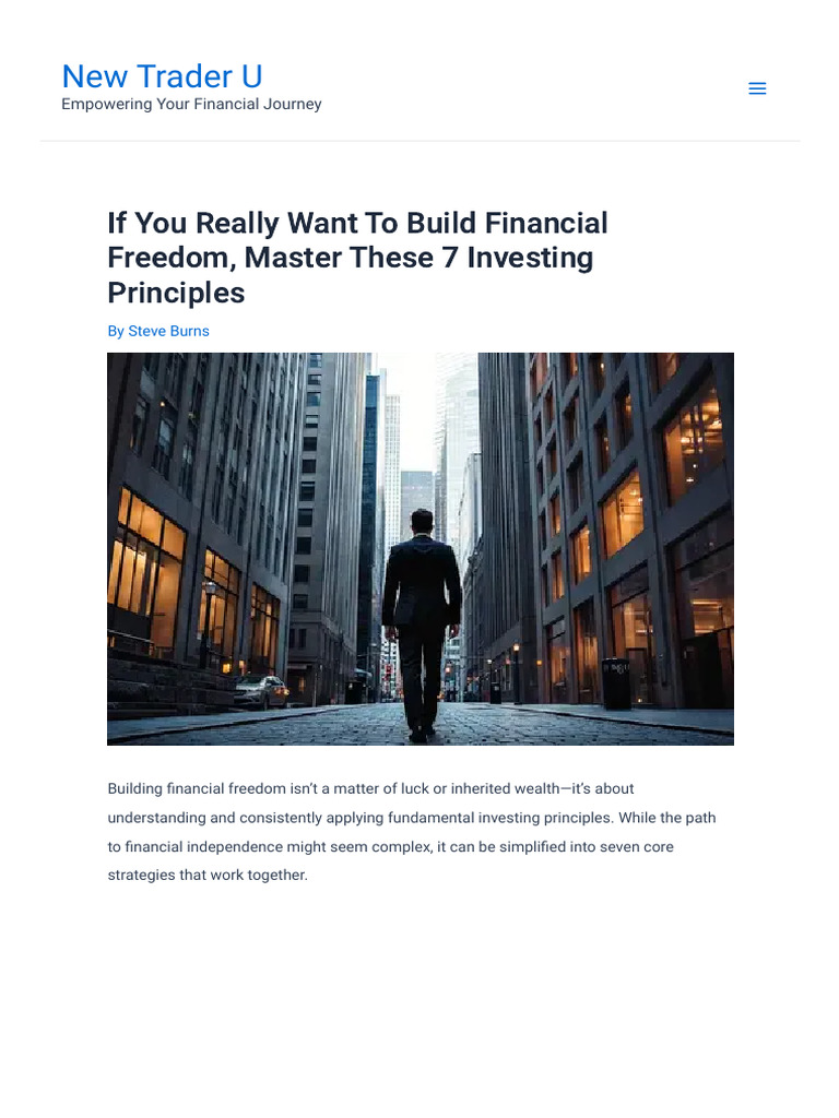 Master 7 Principles for Financial Freedom | PDF | Dividend | Investing