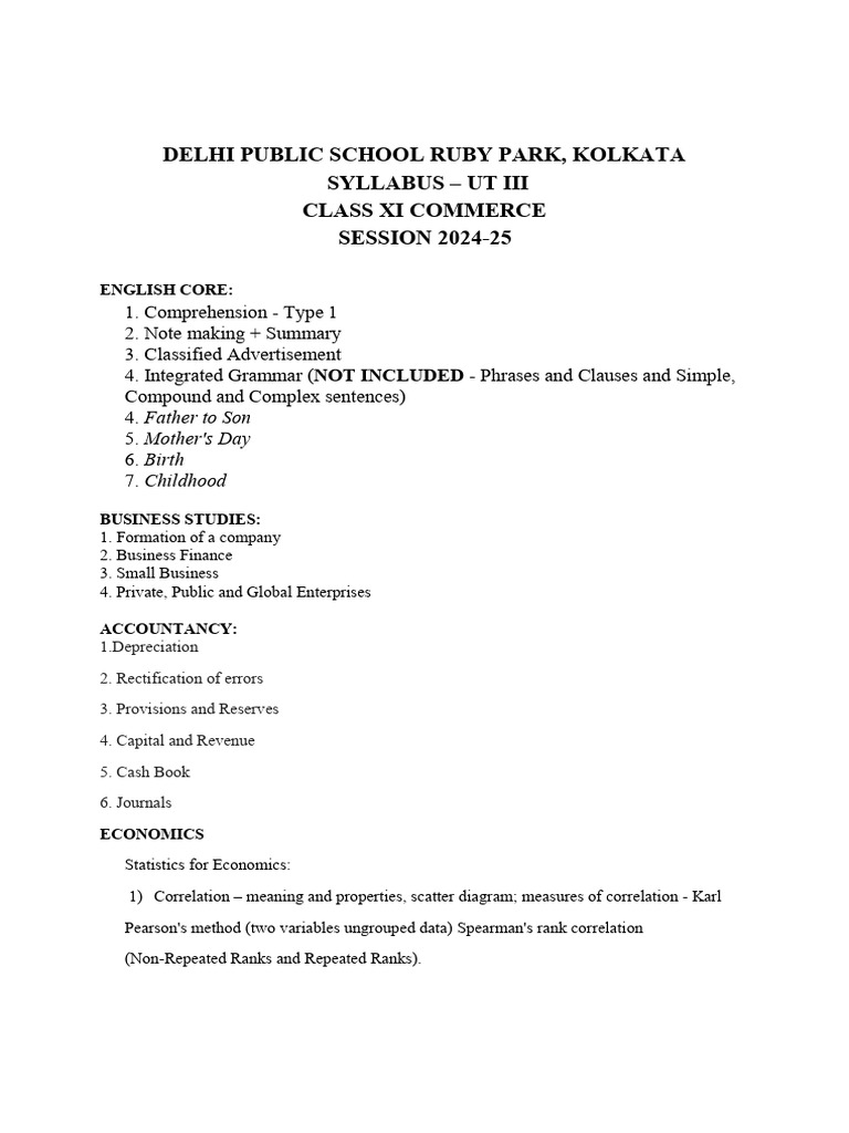 Class Xi - Ut III Syllabus | PDF | Computer Network | Computer Security