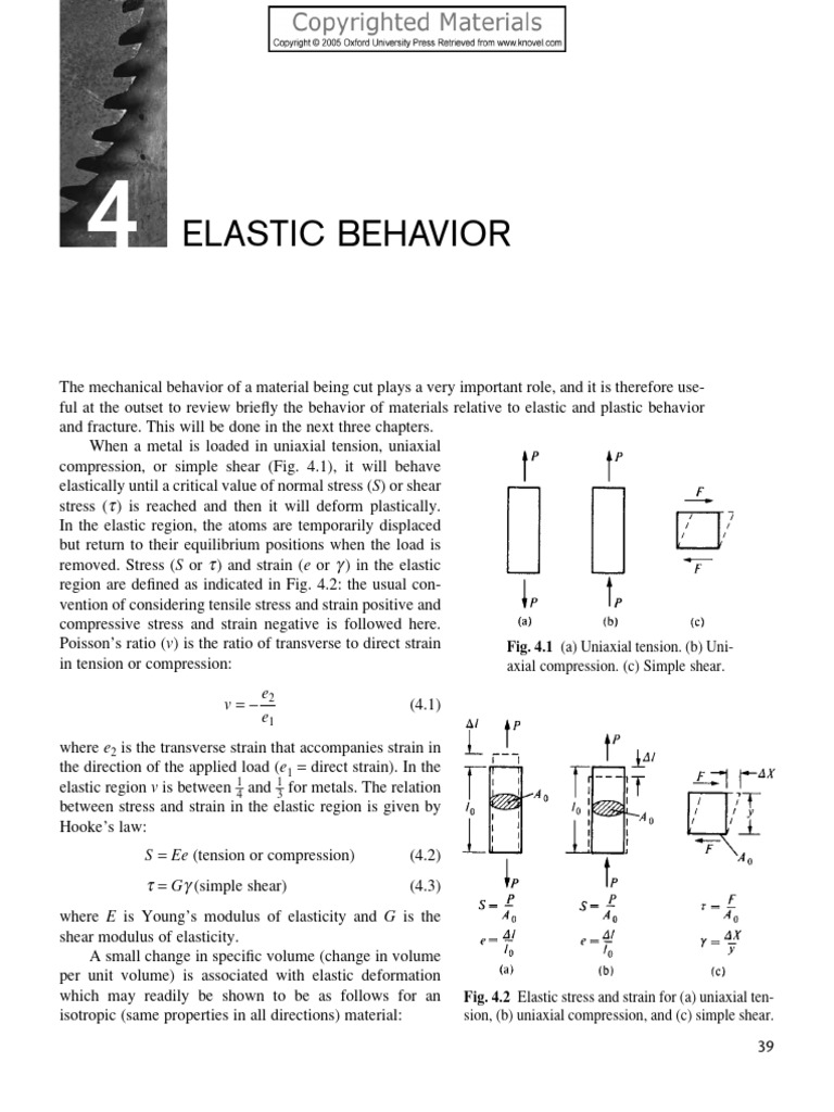 Elastic Behavior | PDF | Elasticity (Physics) | Stress (Mechanics)