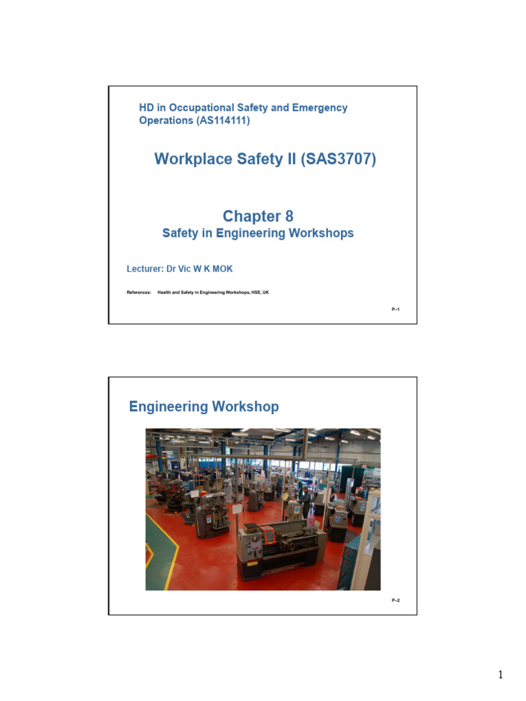 08 Safety in Engineering Workshop | PDF | Occupational Safety And ...